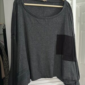 POL | Tops | Pol Gray Striped Womens Top With Pocket | Poshmark